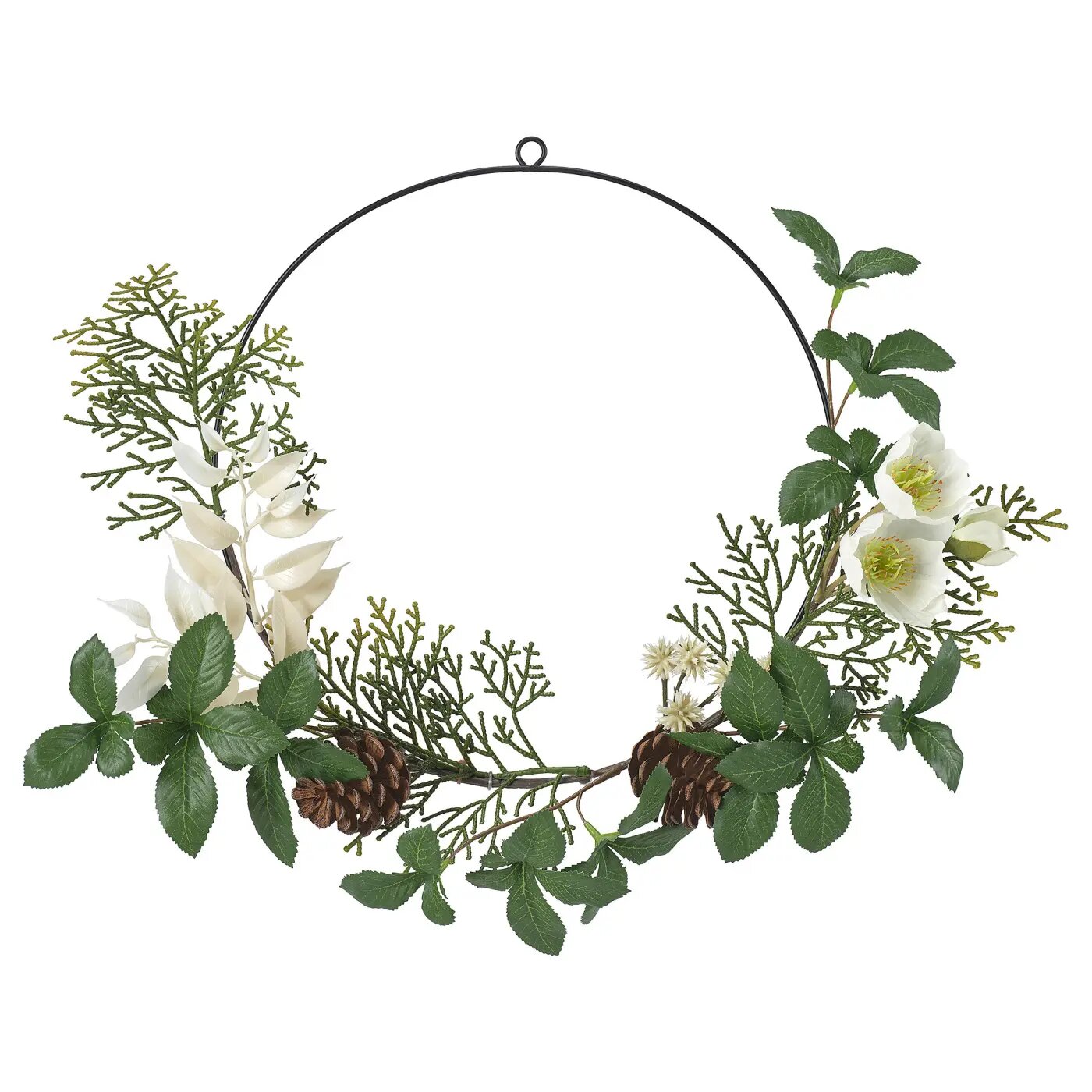 Винтерфинт искусственный полу wreath, для помещений/улицы зеленый/белый, 45 см