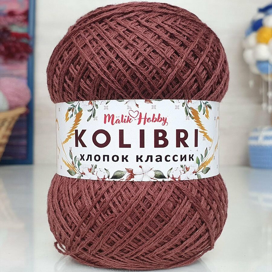 Пряжа M&h KOLIBRI хлопок классик 3061 терракот (2 мотка)