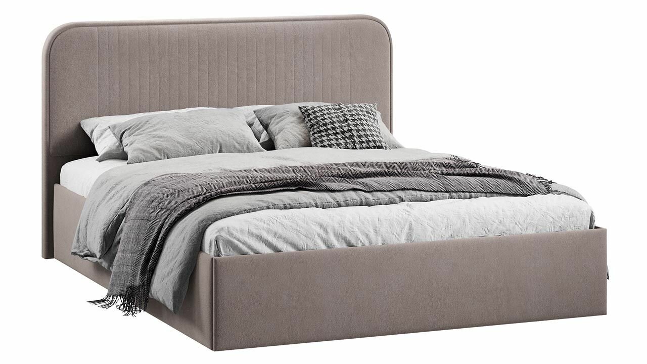 Кровать с ПМ Тиффани Тип 1 с заглушиной Велюр Мокко темный