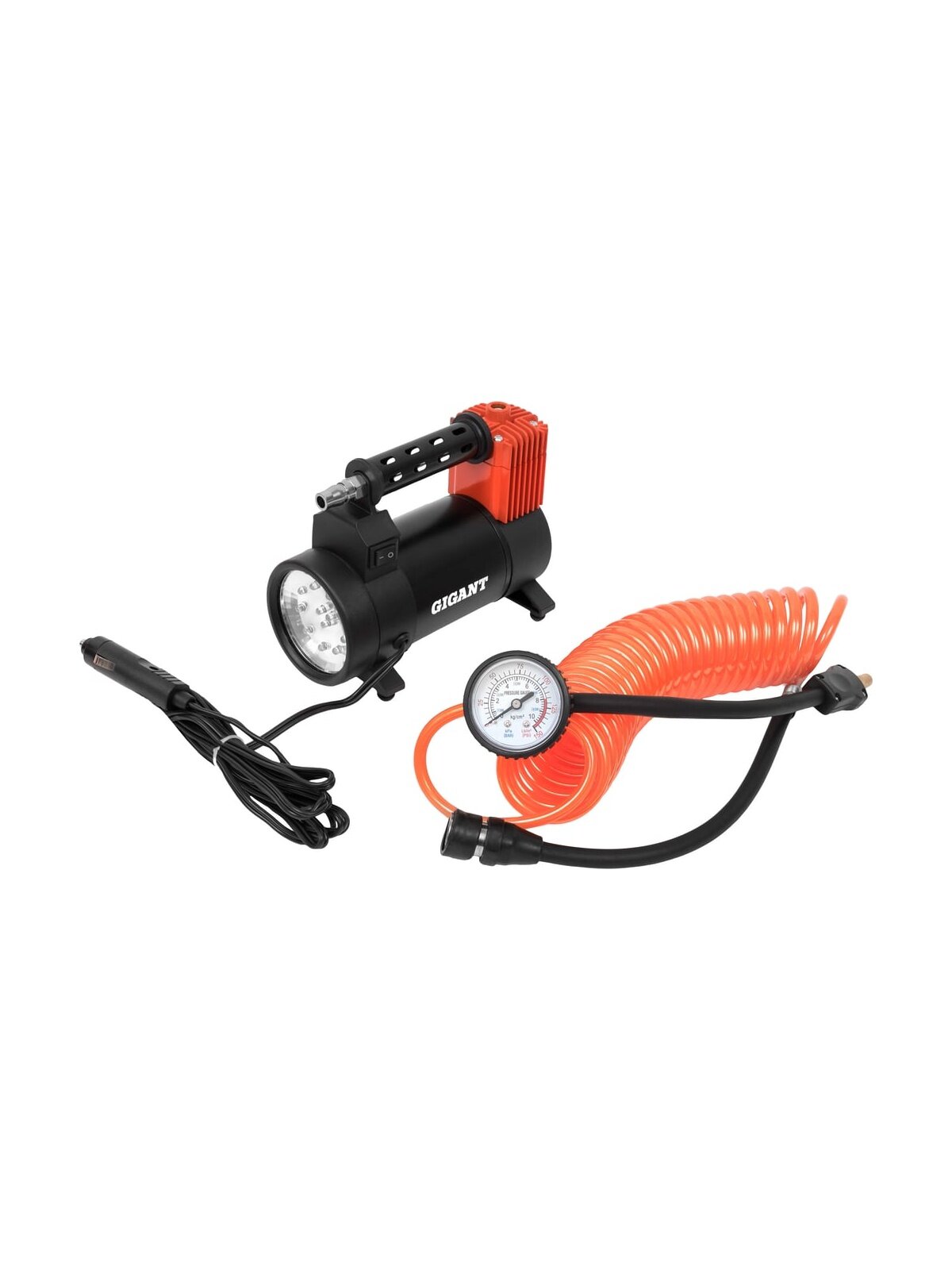 Автомобильный компрессор Gigant 12V, 35л. мин, LED фонарь, сумка GCA-35