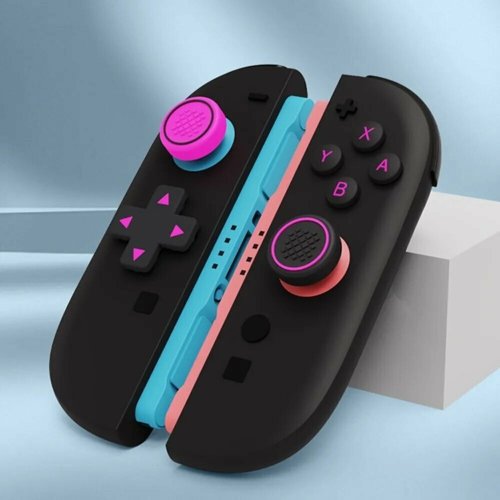 Наклейки на кнопки ABXY Накладки на стики D-pad Защитные наклейки Мягкие чехлы для джойстиков, Черно-белый