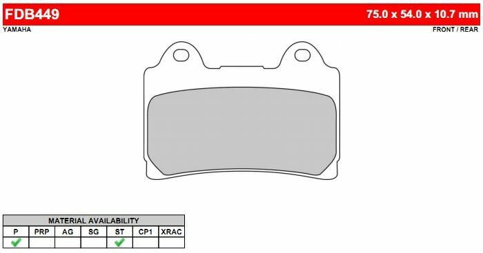 Тормозные колодки для мотоцикла FERODO FERОDO FDB449ST / MCB559SV