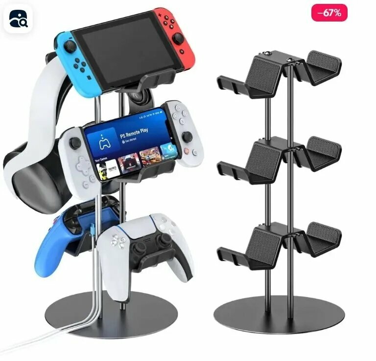 Держатель гарнитуры подставка для геймпада 3 яруса Совместима с Xbox PS5 PS4 Nintendo Switch