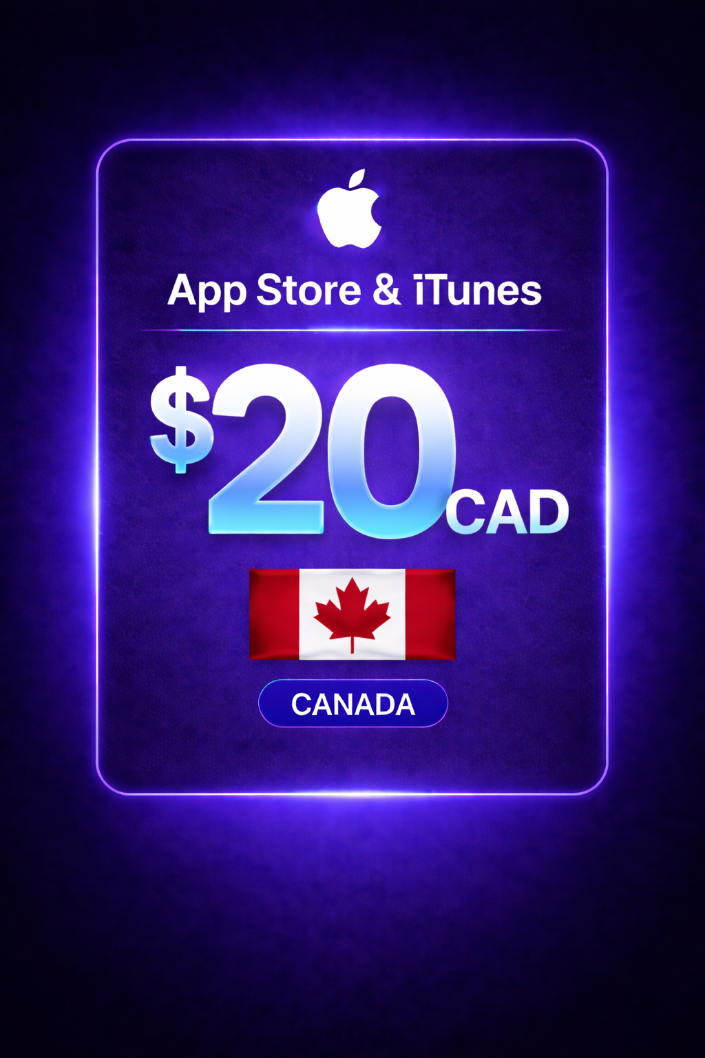 Подарочная карта "Apple iTunes 20$", Канада, код активации, Gift Card 20 CAD, для пополнения счёта