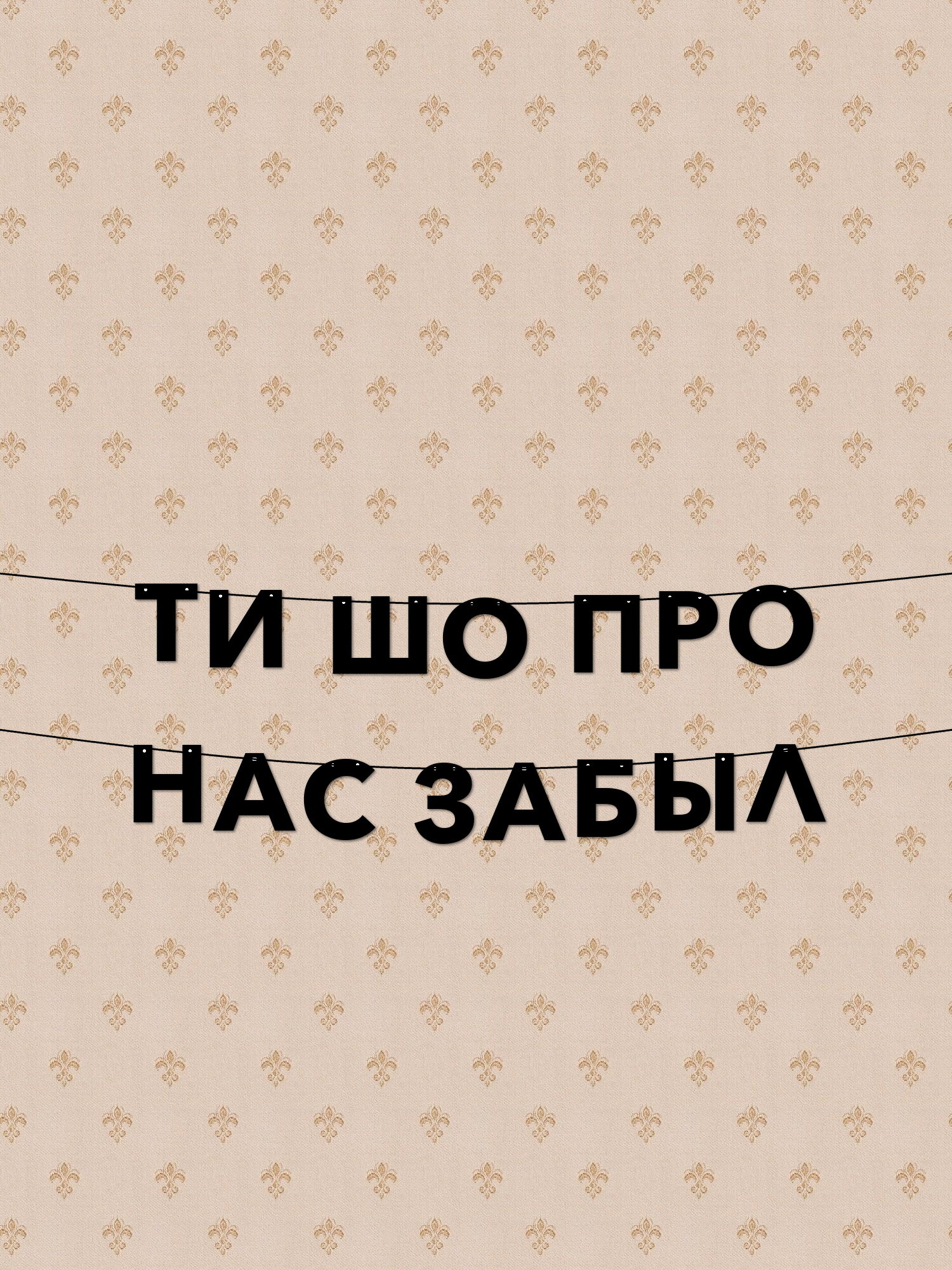 Декоративная растяжка, гирлянда для декора ти шо про нас забыл - для праздников и торжеств, высота букв 10 см, толщина 1 мм, долговечный материал