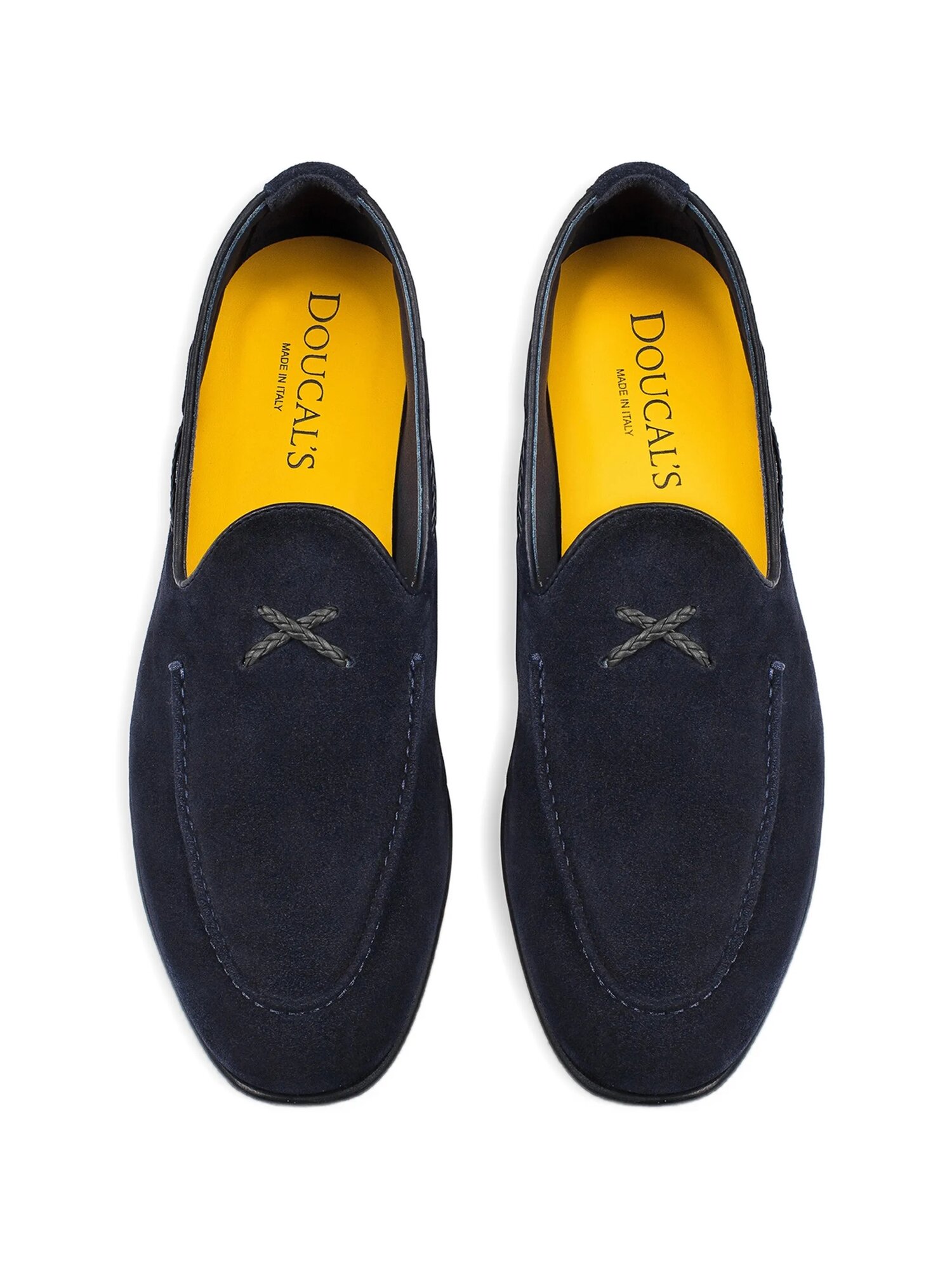 Лоферы Doucal's Braided-lacing suede loafers, размер 44, blue — фото 1