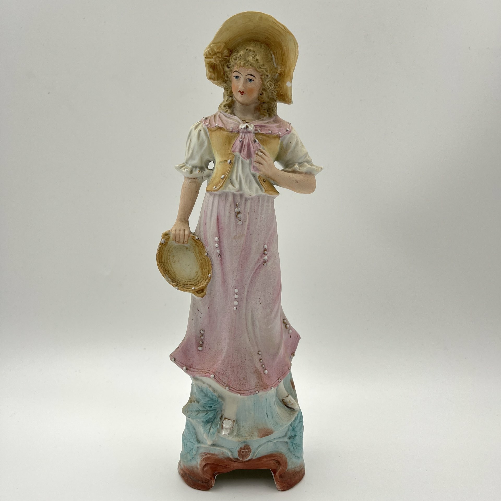 Статуэтка "Дама в розовом", бисквит, роспись, Samson, Edmé et Cie, Франция, 1940-1969 гг.