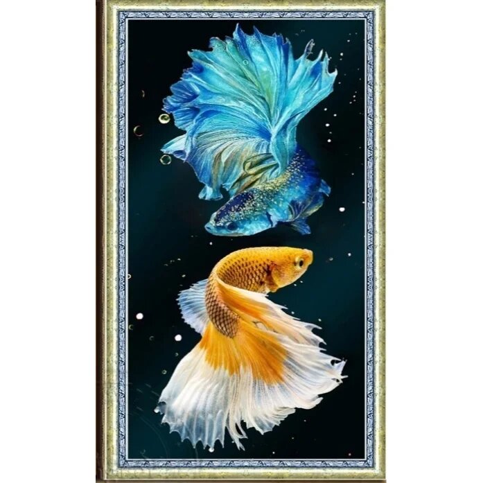 Вышивка крестом "Золотой и синий бета", 11CT 50x90см