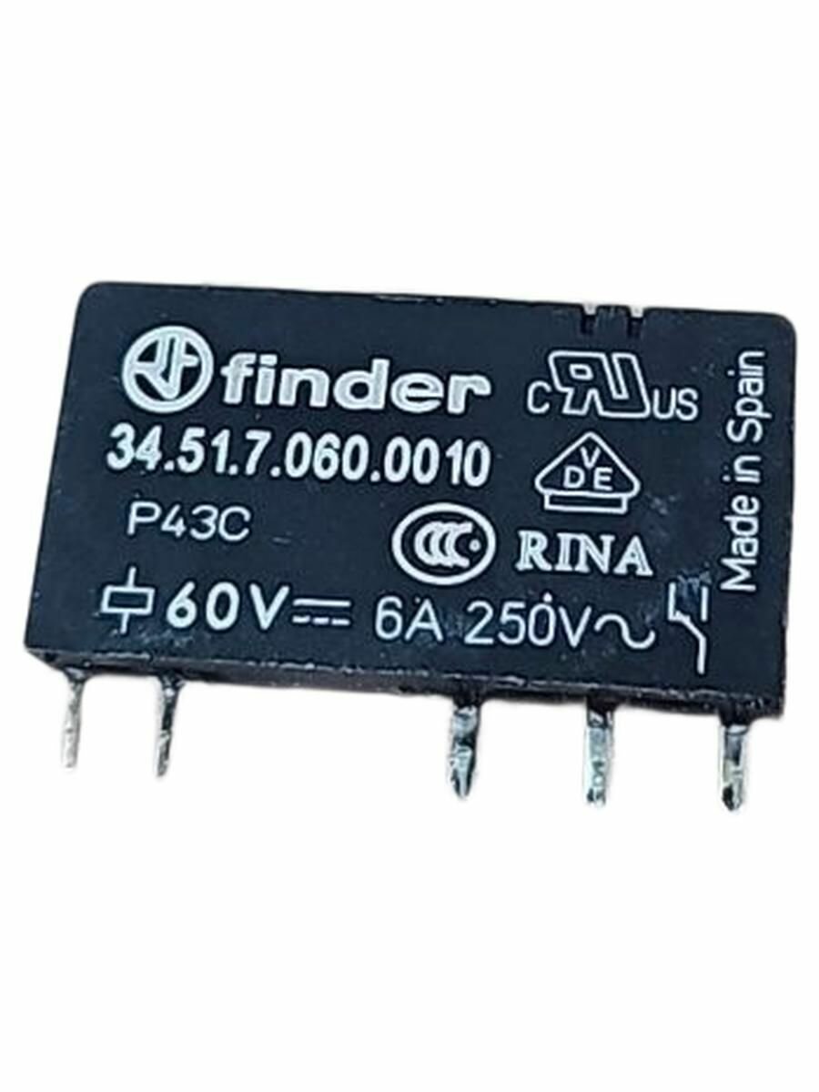 Реле 1 переключ. 60VDC, 6A/230VAC