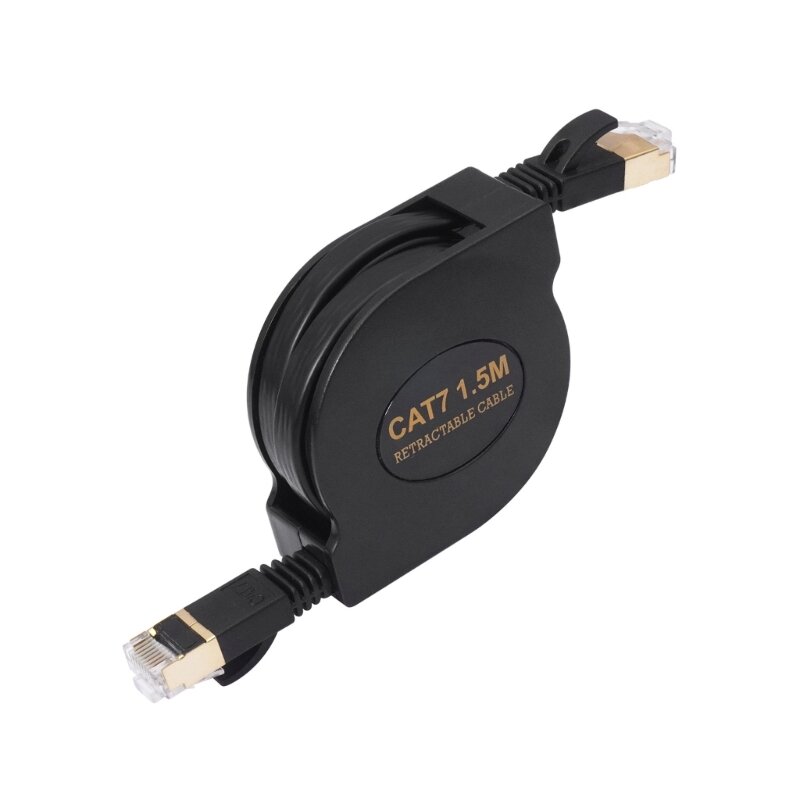 Выдвижной кабель CAT7 Ethernet 10 Гбит/с 600 МГц Сетевой шнур RJ45 с пластиковой текстурой, подходящий для высокоскоростной передачи данных