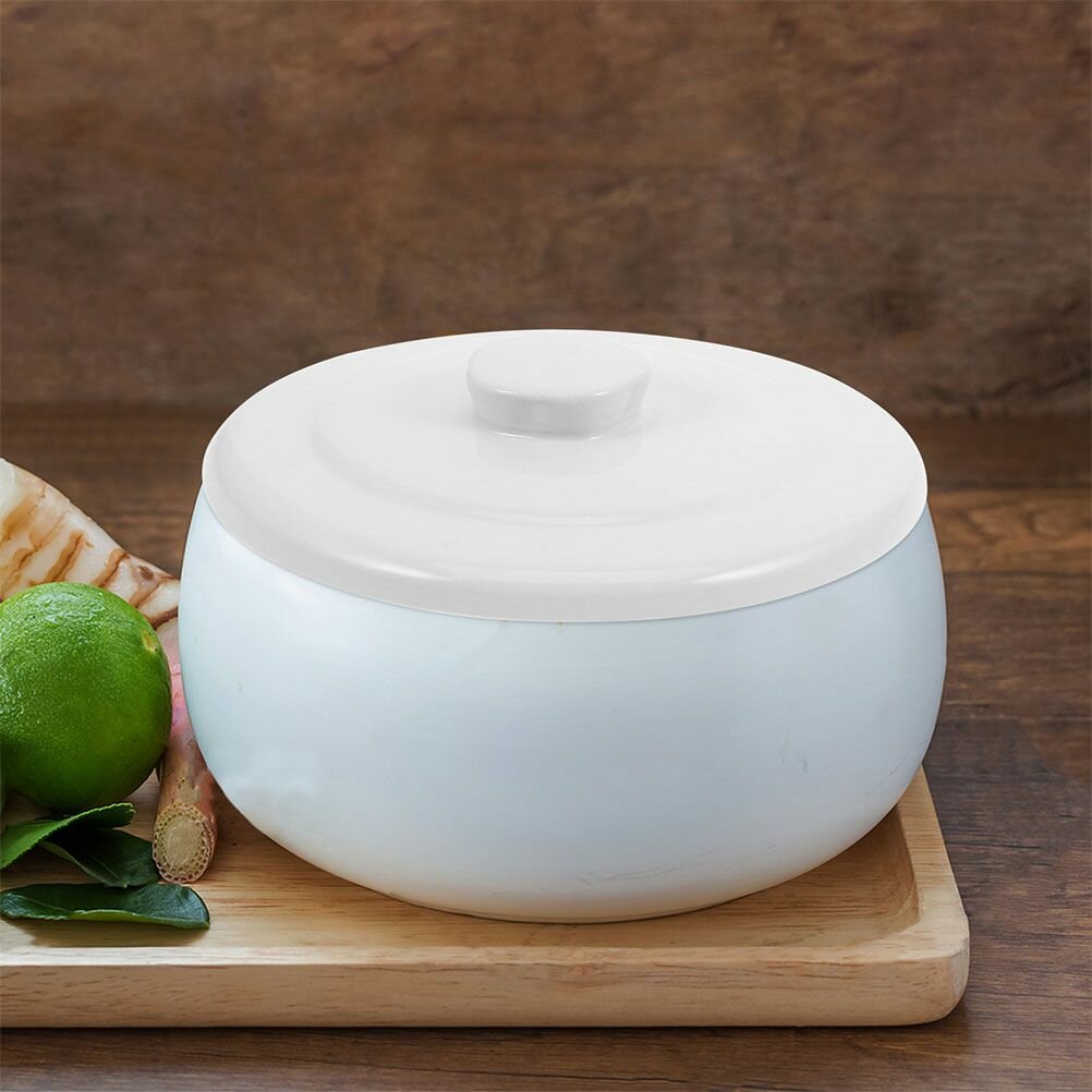 Универсальная белая керамическая крышка для кастрюли 0.65 л, для приготовления на плите и электроплите