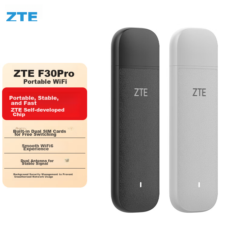 ZTE F30Pro Portable WiFi 6 SIM-Free Mobile WiFi Wireless Network Card Portable Hotspot 4G Router Unlimited Laptop Compatible Data Plan 2024 Model