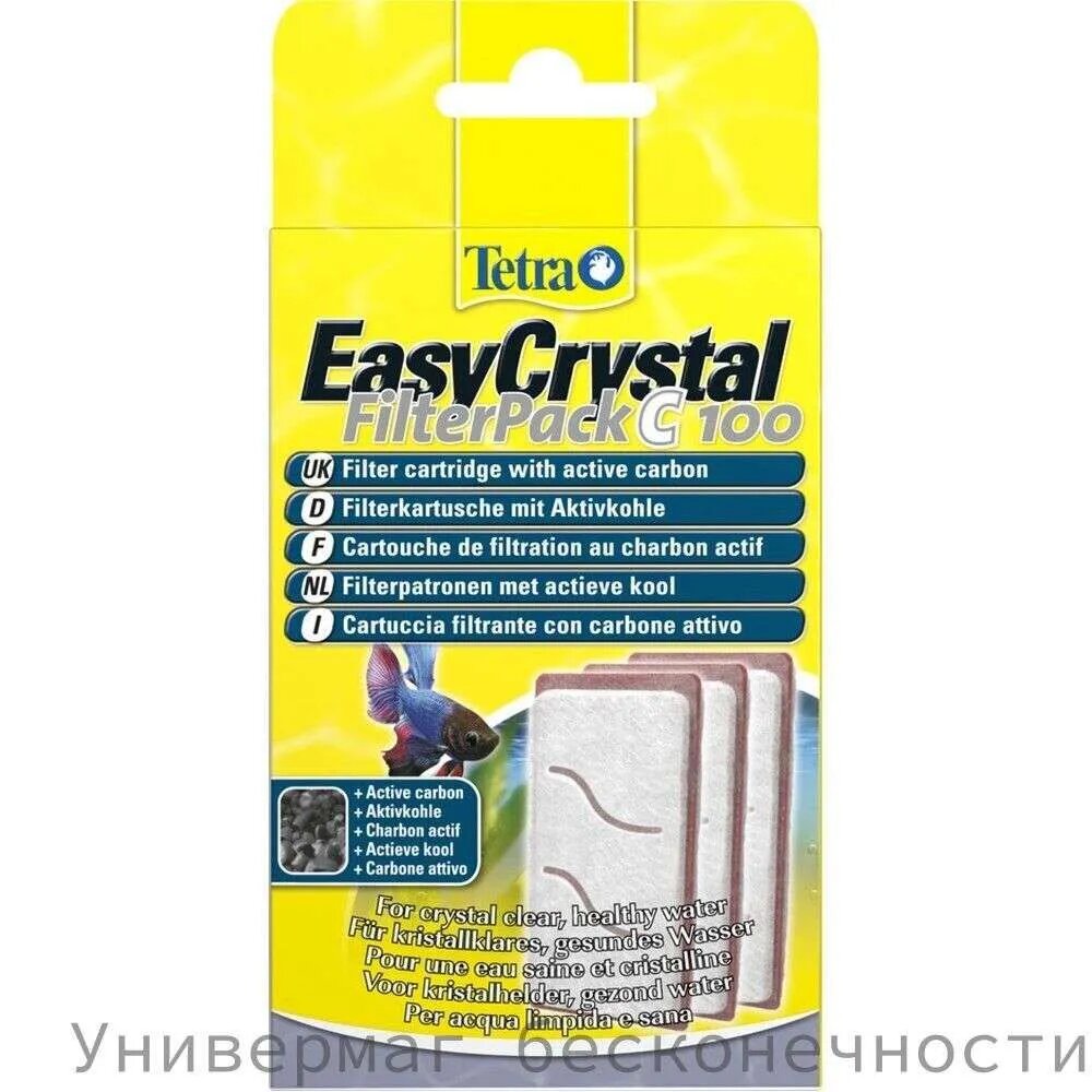 Сменный картридж Tetra EasyCrystal Filterpack C 100 с активированным углем для пресноводного аквариума