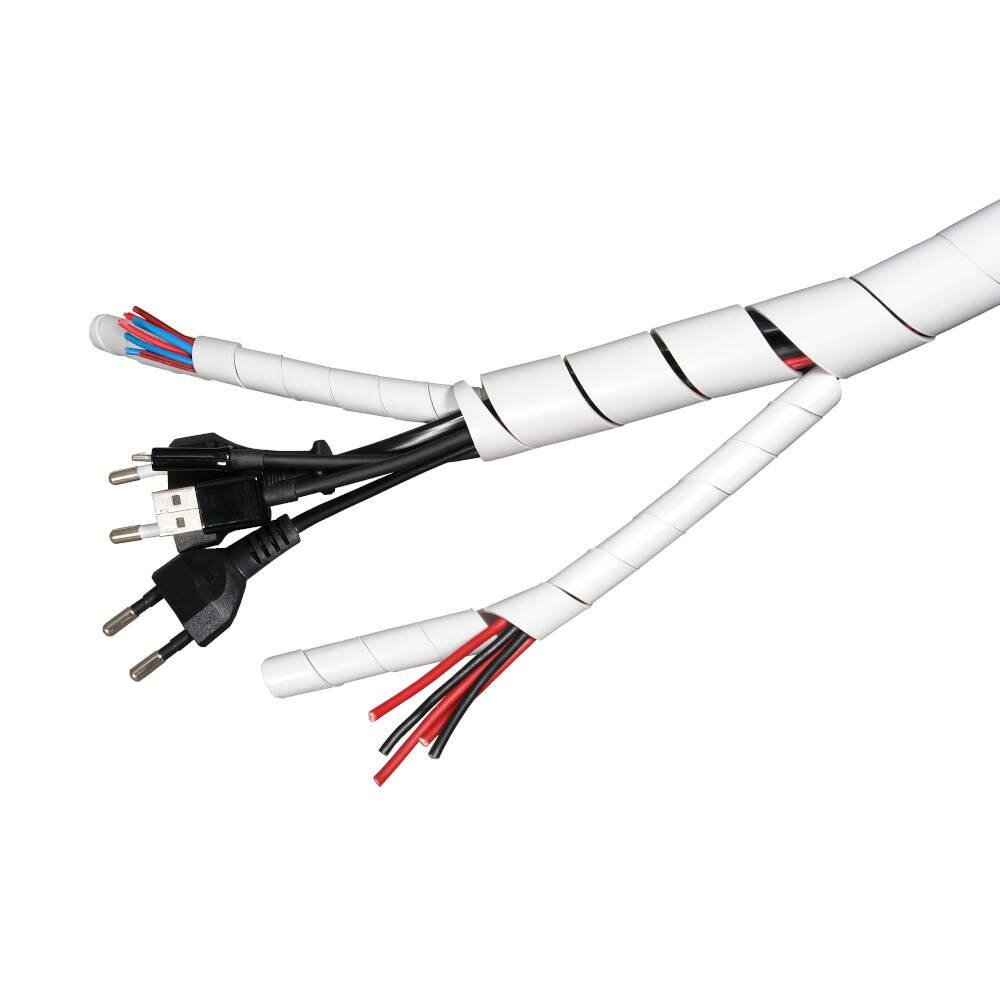 Бандаж серый спиральный для кабеля Рувинил 12 мм (5 метров)