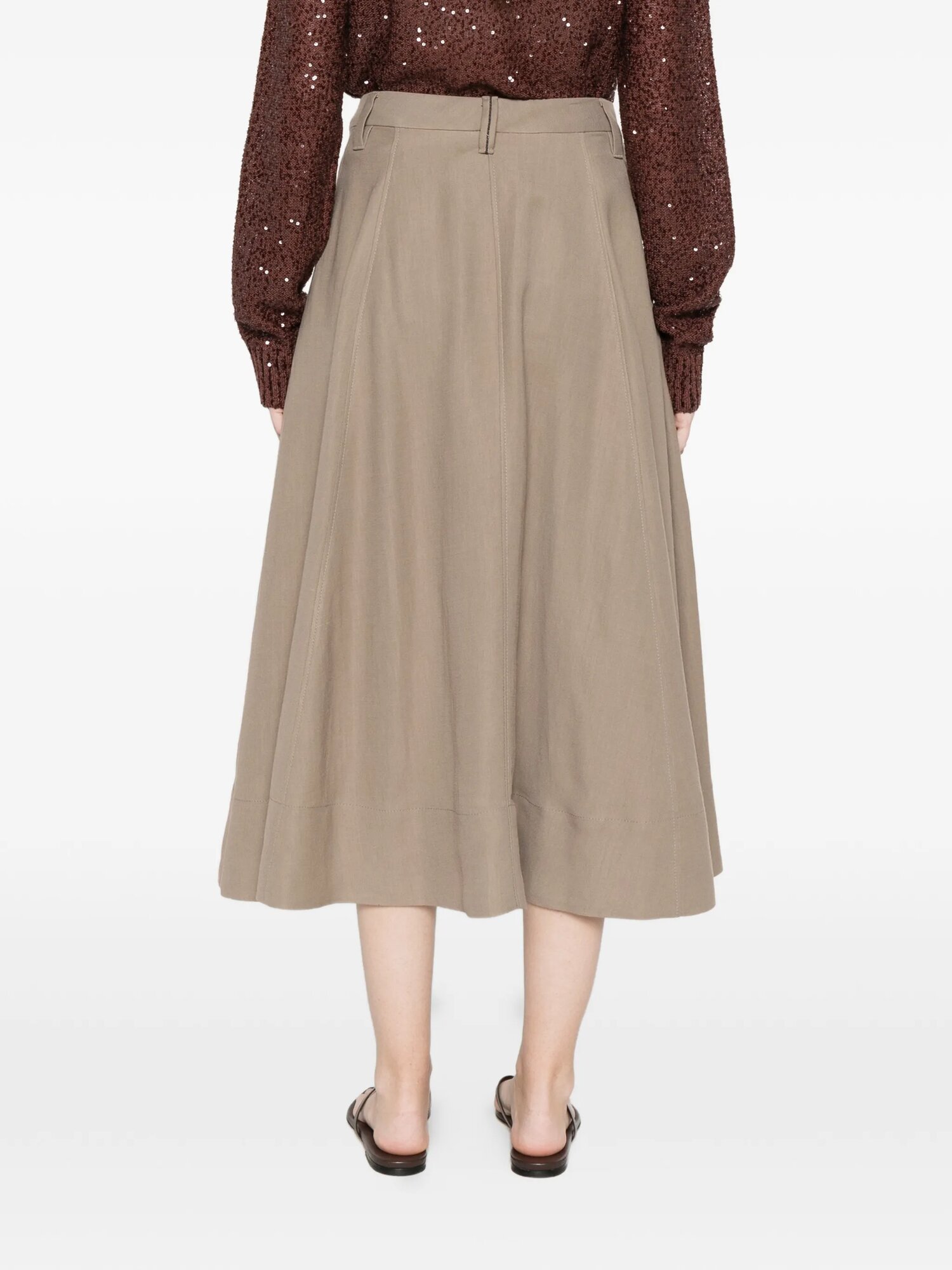 Юбка BRUNELLO CUCINELLI Button-embellished skirt, размер 44 — фото 1