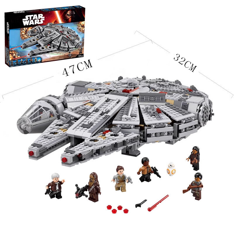 Совместим со строительными блоками LEGO Millennium Falcon Star Wars для сборки сложных больших игрушечных подарков для взрослых.