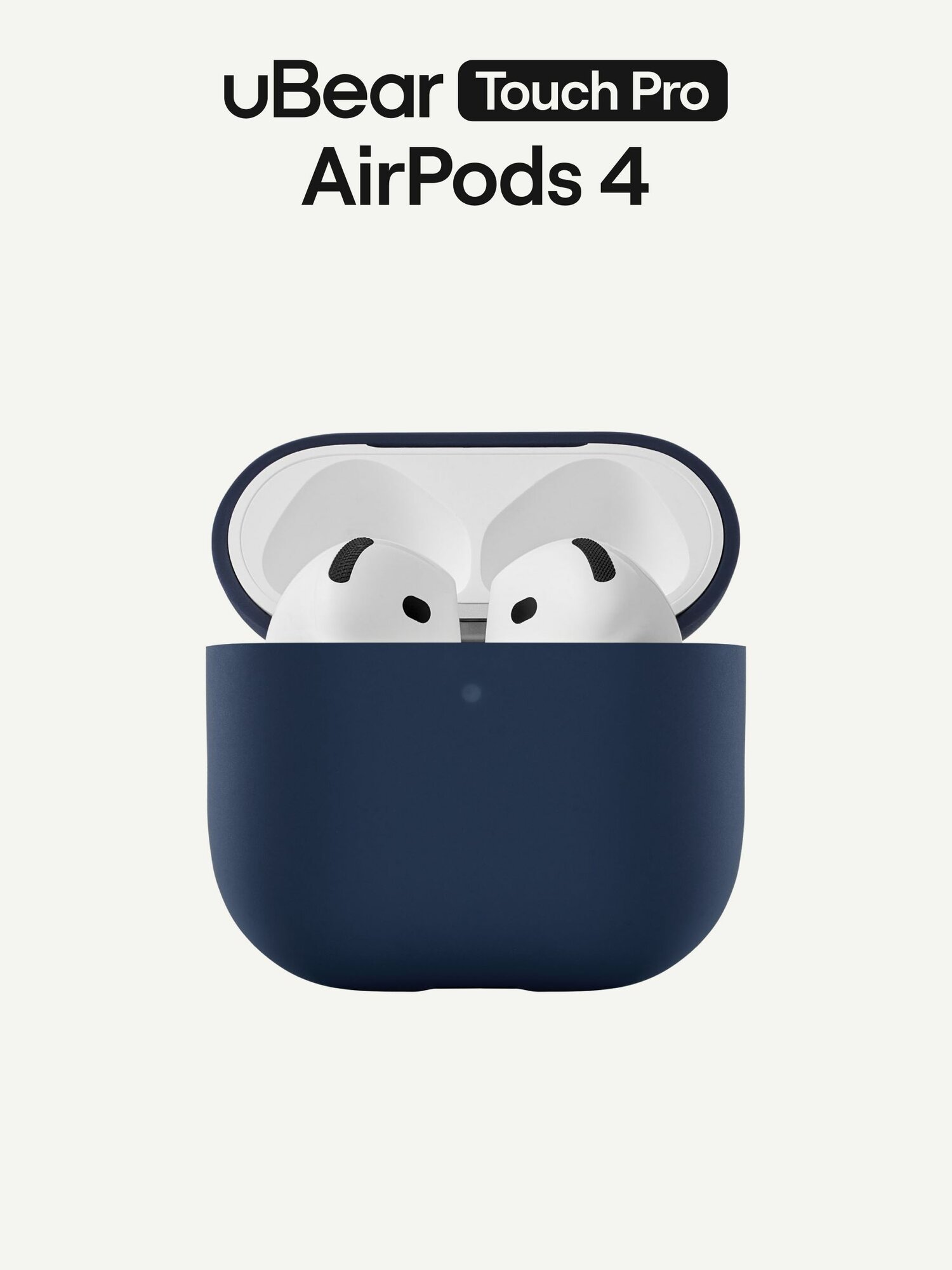Чехол для AirPods 4 без карабина uBear Touch Pro Case, 1,2 мм, PC+силикон, усиленный, софт-тач, цвет темно-синий