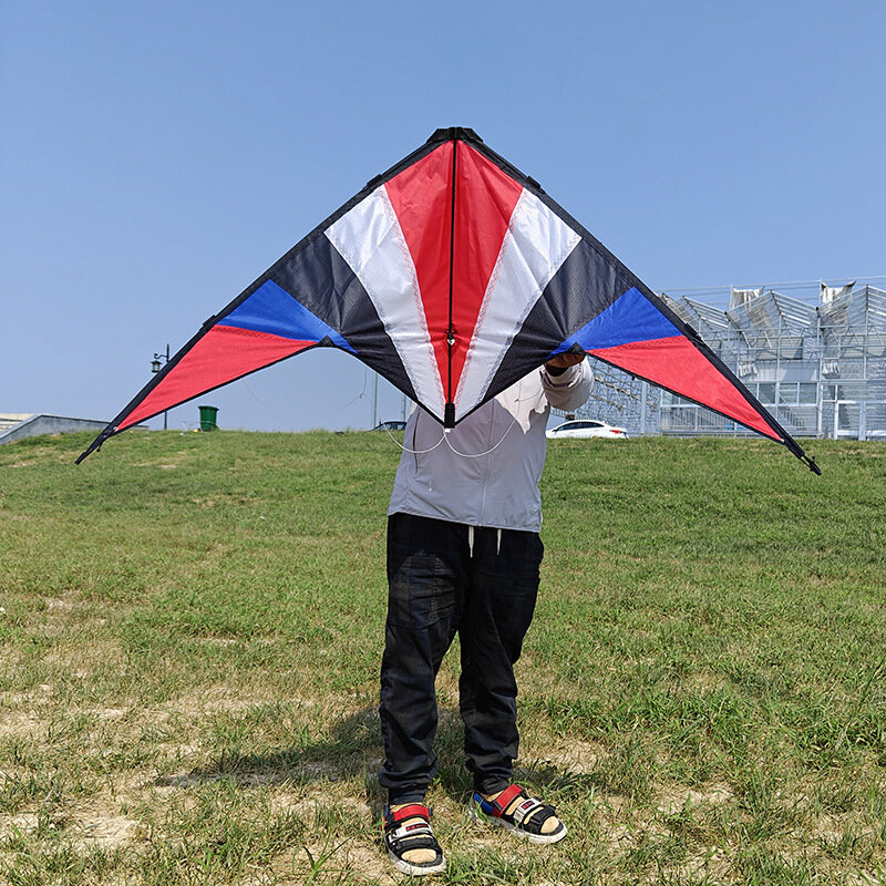 Weifang Hongyun Kite Оптовая торговля 1.8m Двухлесковый трюковый кайт «Шторм» Радужный треугольный кайт