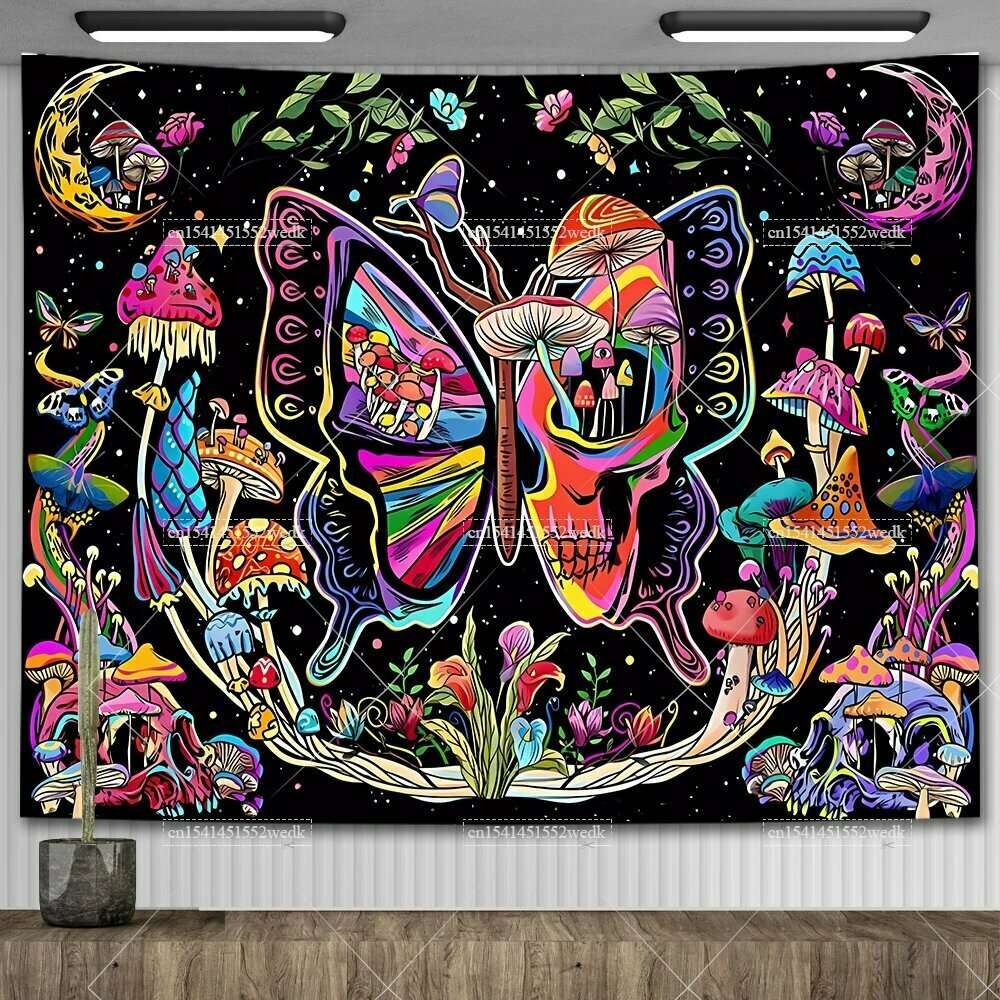 Гобелен Skull Butterfly Mushrooms 230x180cm, AGT5869