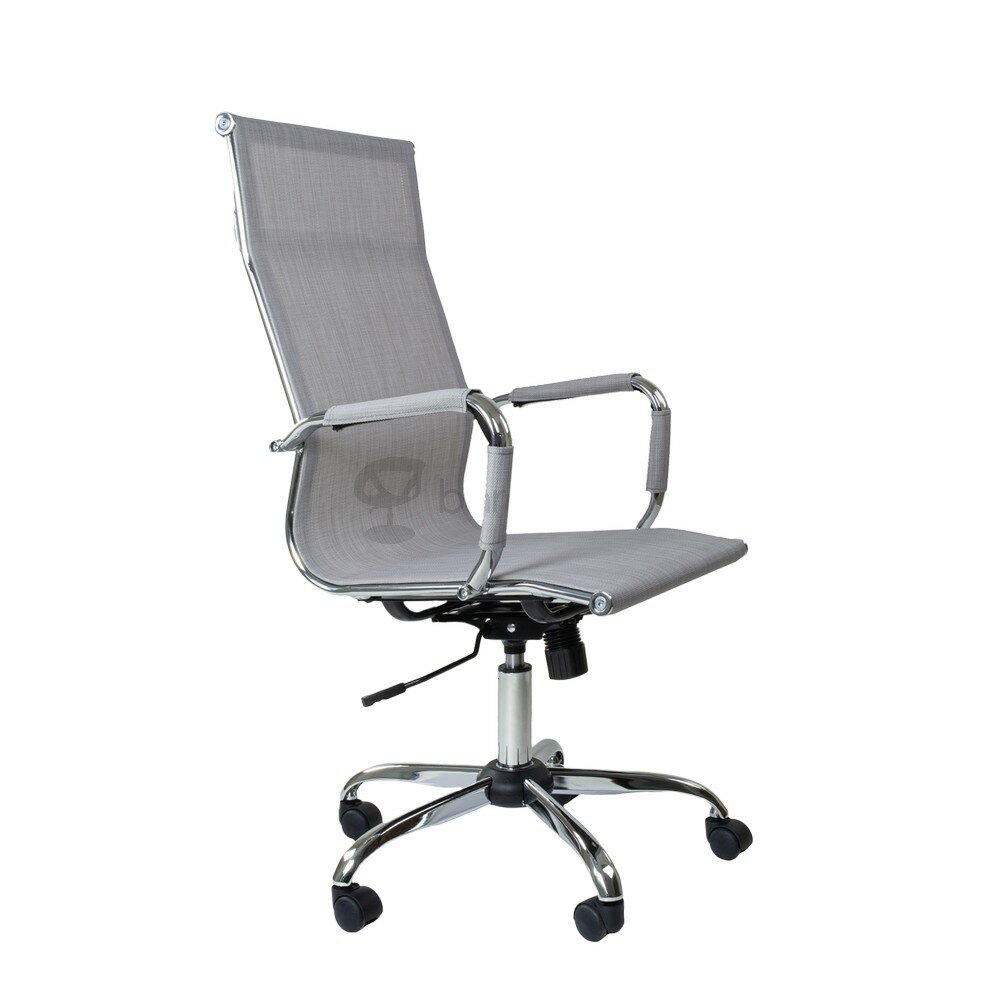 Кресло Barneo K-111H для персонала серая сетка, газлифт 3кл