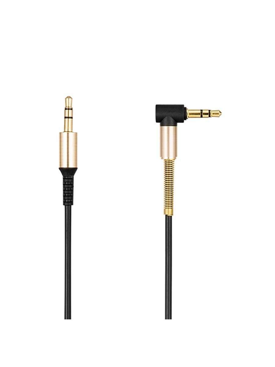 Hoco UPA02 Аудиокабель AUX 3.5Jack - 3.5Jack угловой, черный