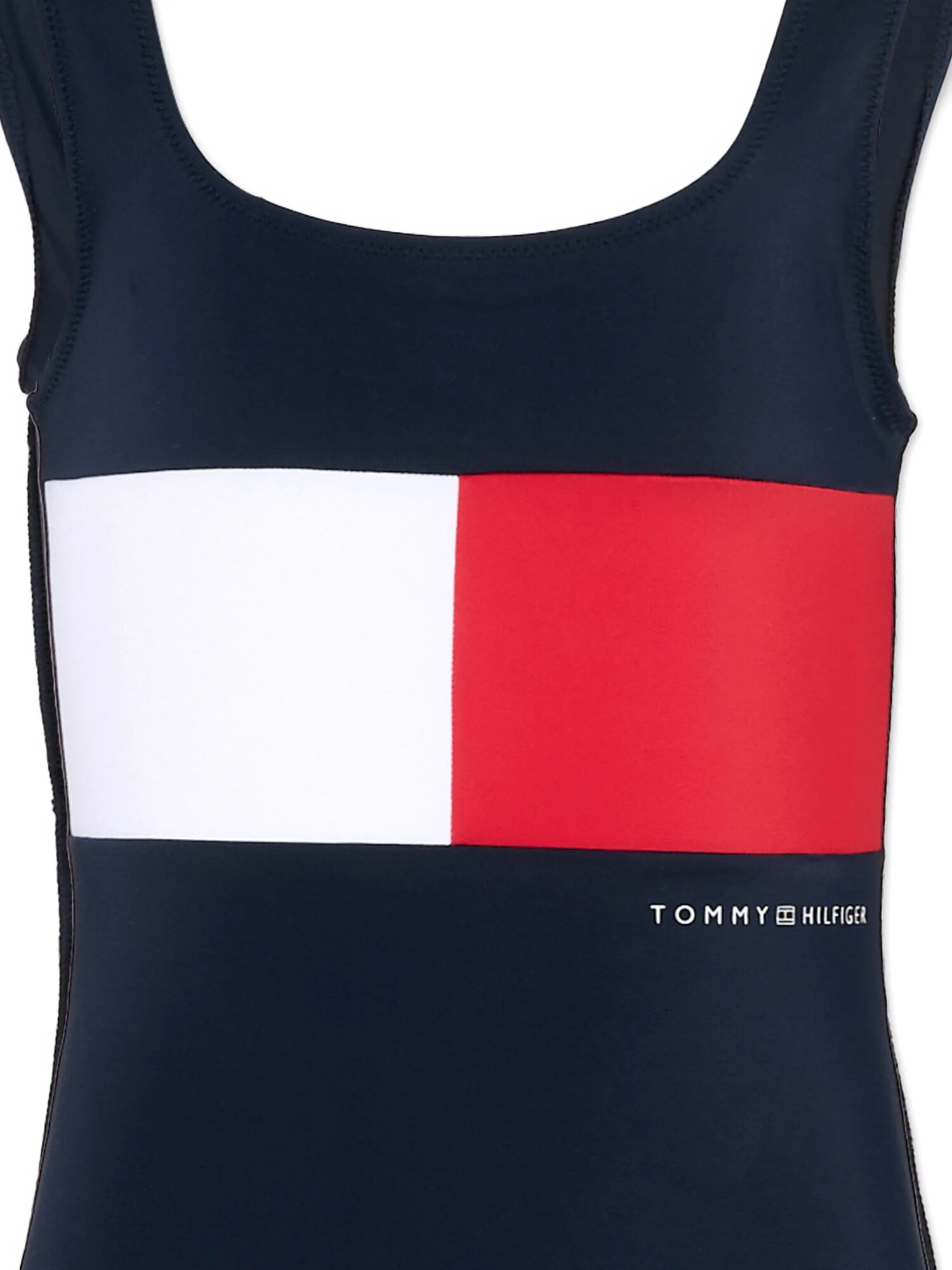 Купальник TOMMY HILFIGER Colourblock square-neck swimsuit, размер 152, Синий принт — фото 1