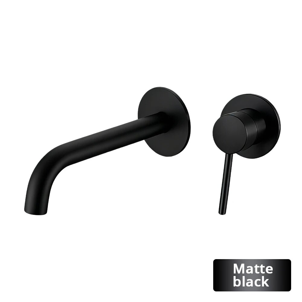 Bagnolux настенный смеситель для раковины матовый черный Matt Black-210 mm