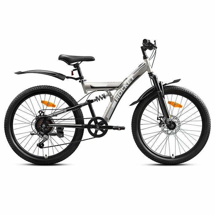 Велосипед Oubaoloon Rocket Azkar Pro, диаметр колес 24", размер 15", серый 24SD. AZKARPRO.15GR.26