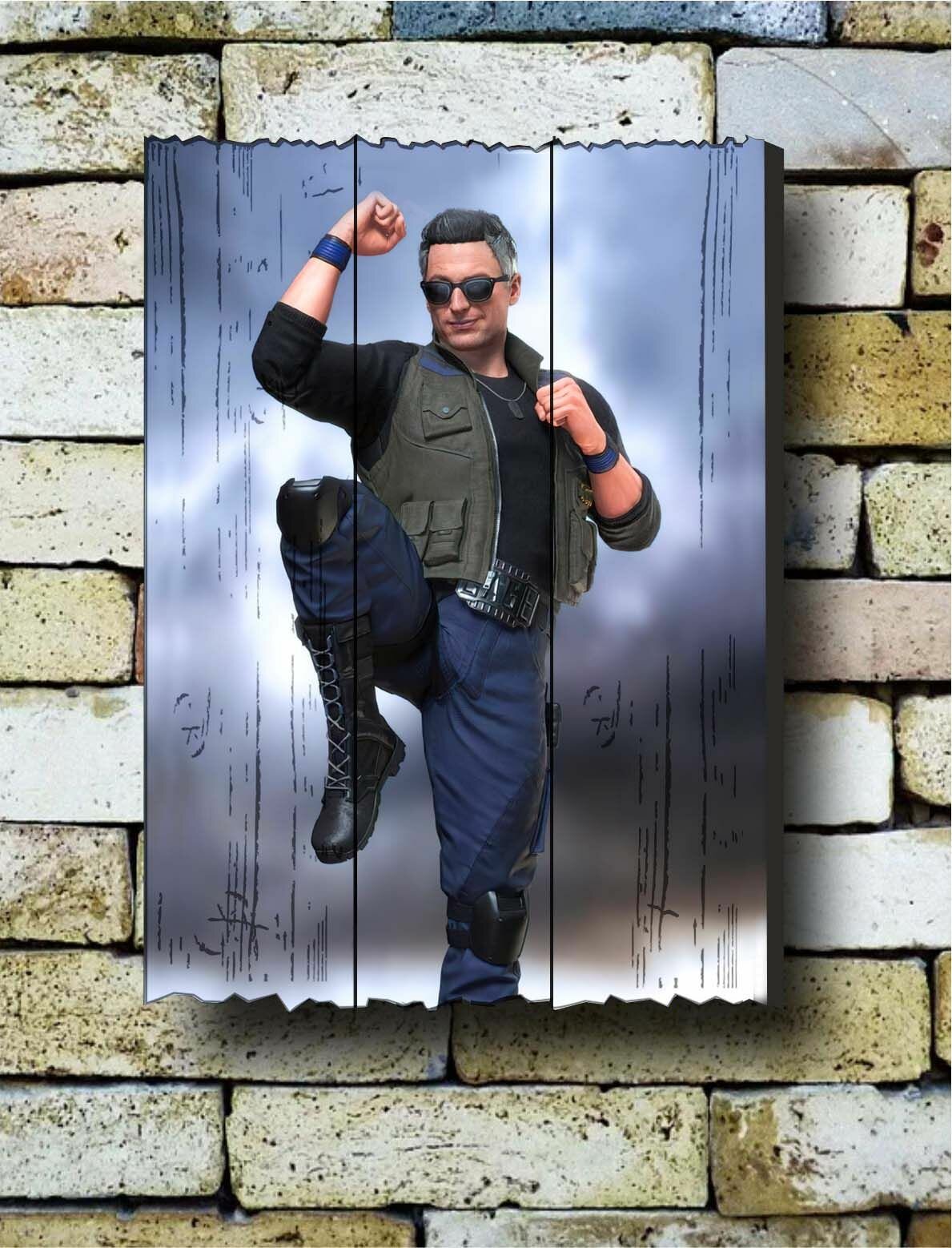 Картина на досках Мортал комбат 11, Mortal Kombat, JohnnyCage, Джонни Кейдж3