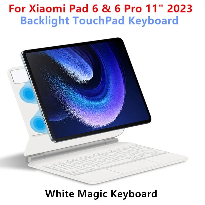 Клавиатура-чехол для Xiaomi Pad 6/6 Pro 11" с подсветкой, Russian Layout, Mi Pad 6 and 6 Pro W