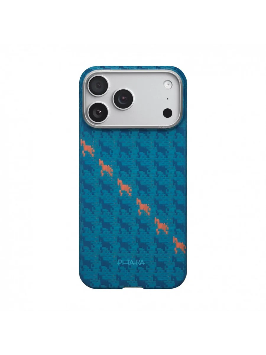 Чехол Pitaka Happiness Rides Edge для iPhone 17 Pro, Indigo синий