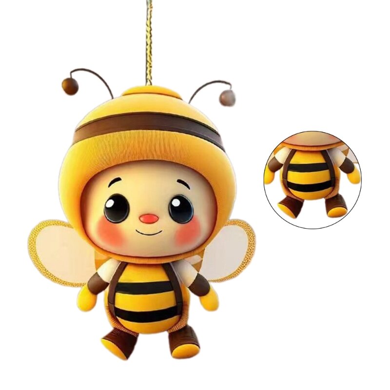 Bees Ornament, Car Mirrorr Hangings Decorations Acrylic Car Rear View Mirrorr Hold