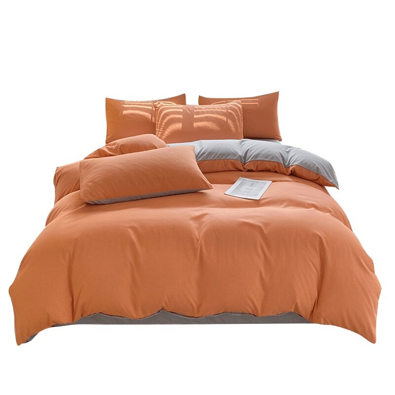 Набор постельного белья JUNAI 2m bed four-piece set, hermes orange+agate gray, 200*230 см, 2M EUНабор постельного белья JUNAI 2m bed four-piece set, hermes orange+agate gray, 200*230 см, 2M EU