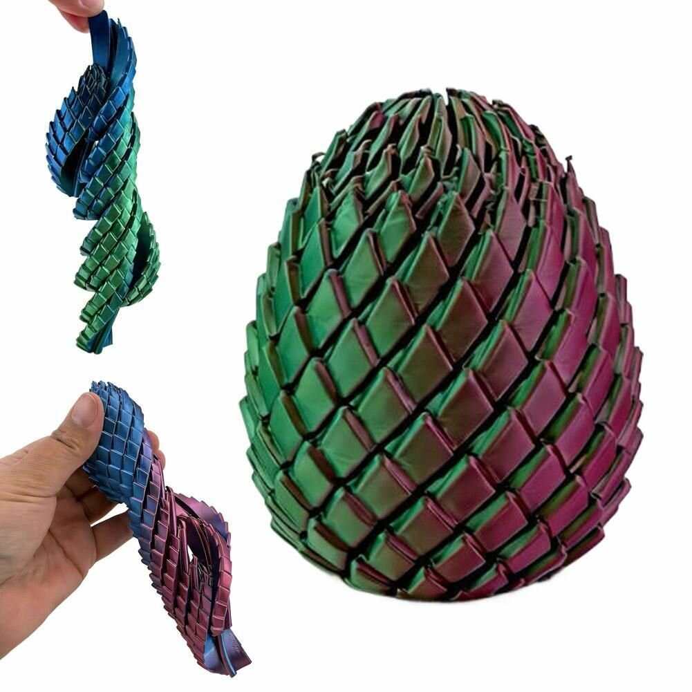 Яйцо дракона 3D-печать, антистресс, подвижная фигурка дракона, декор для дома