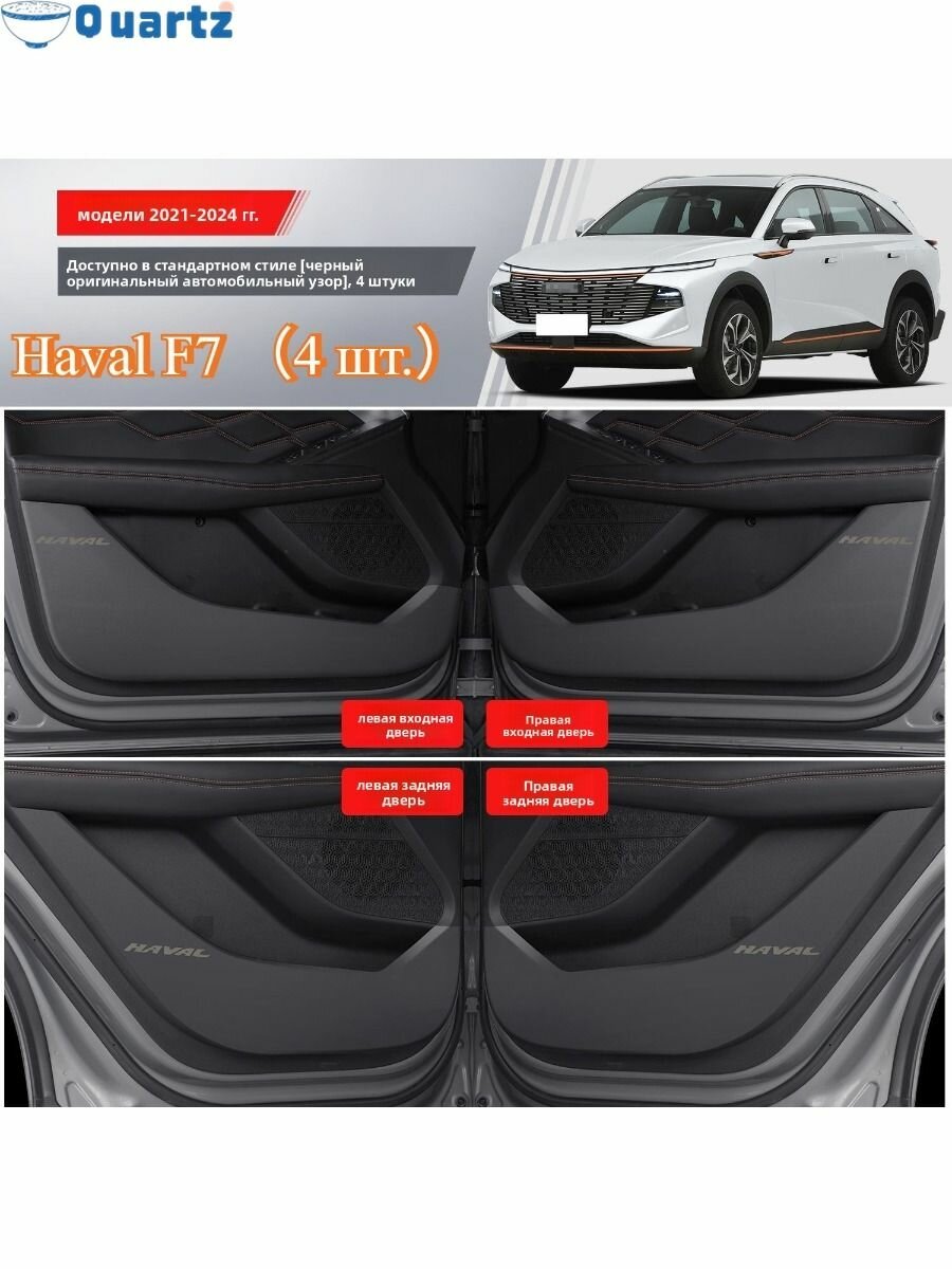 Защитная пленка для дверей HAVAL F7 — наклейка от царапин и грязи, простая установка, защита салона от обуви легко