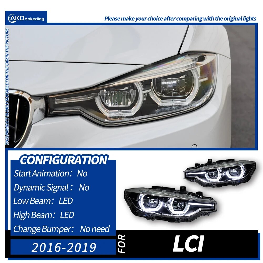 Фаркоп для фар AKD Car Styling для BMW F30 2012-2019 F35 LED фары 320i 318i 325i DRL Angel Eye Автомобильные аксессуары