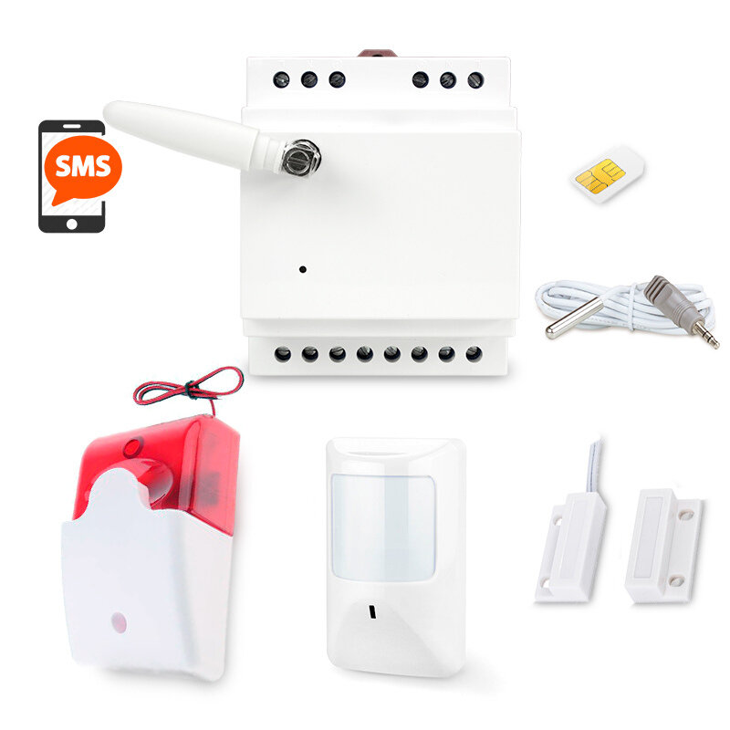Комплект GSM контроллера с датчиком движения, открытия и сиреной Simpal D210-101 с удаленным доступом