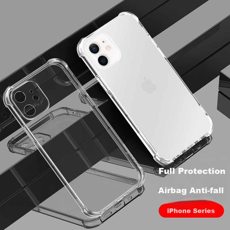 Kelleia iPhone 12 прозрачный мягкий чехол TPU с воздушной подушкой 6,1 дюйма противоударная защита Версия：iPhone