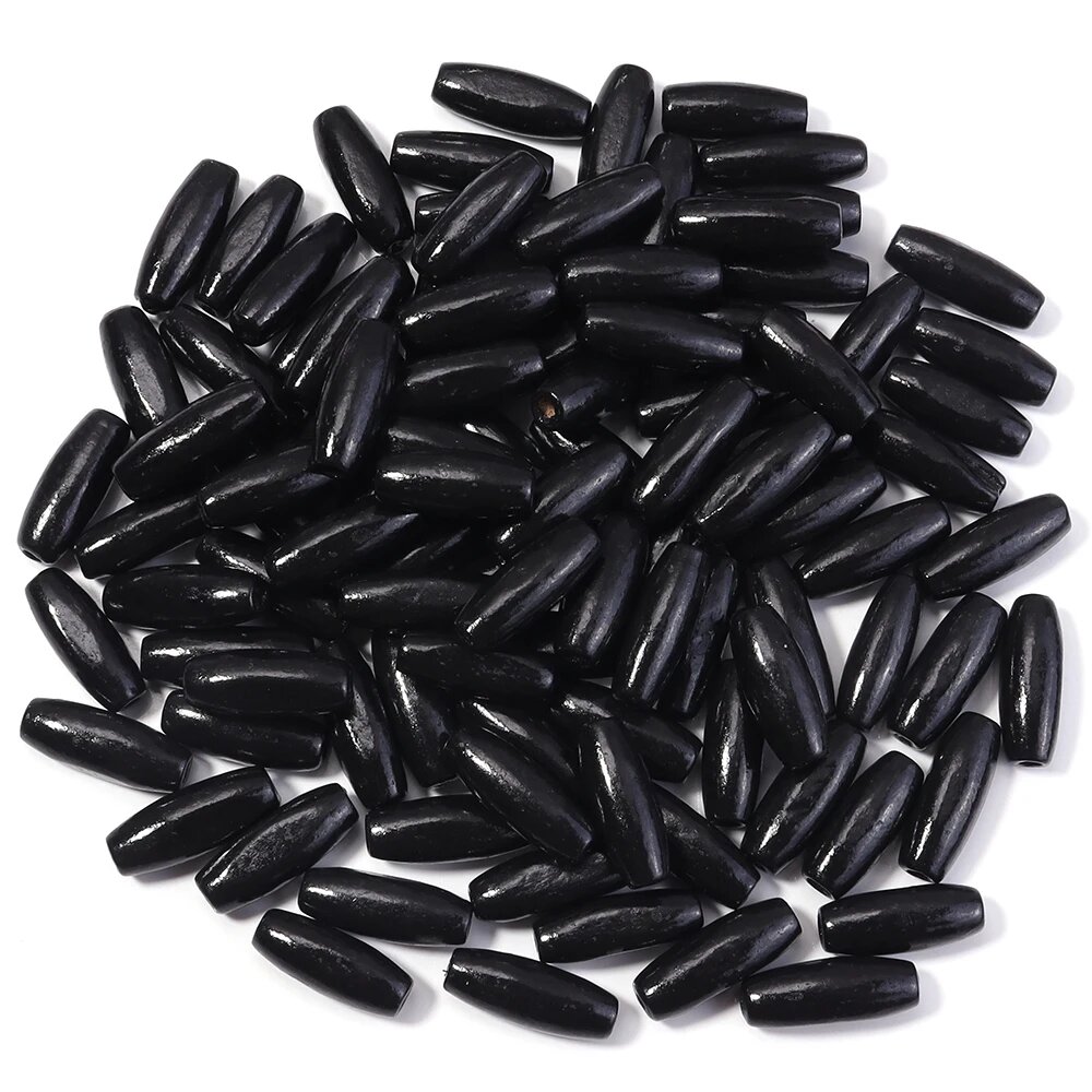 SAUVOO натуральные деревянные бусины овальные Черный, 6x4mm 500pcs, black