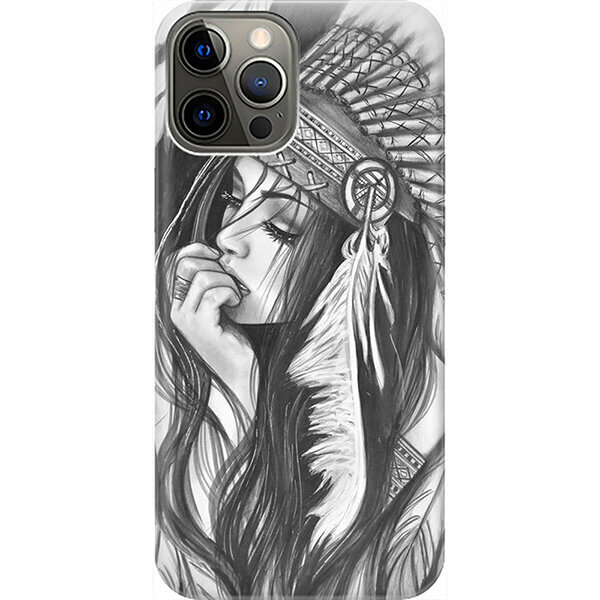 Силиконовый чехол на Apple iPhone 12 Pro Max / Эпл Айфон 12 Про Макс с рисунком "Эскиз девушки"