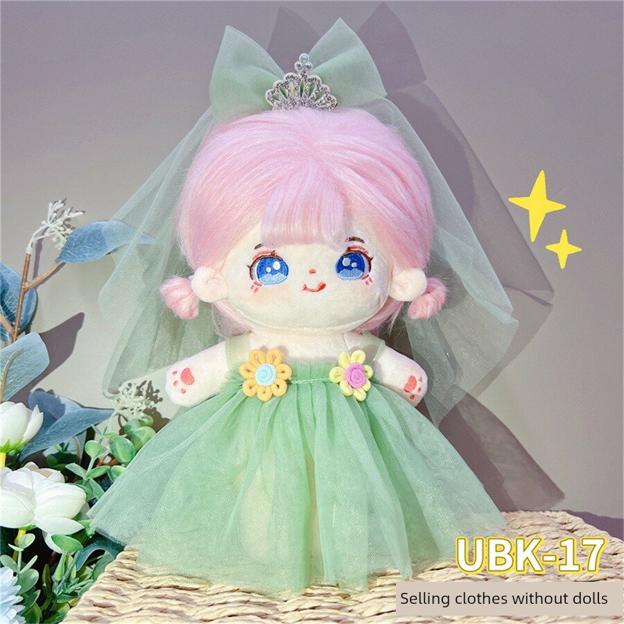 Костюм для куклы 20 см из хлопка, принцесса, узор UBK-17, мягкая ткань, готов к отправке