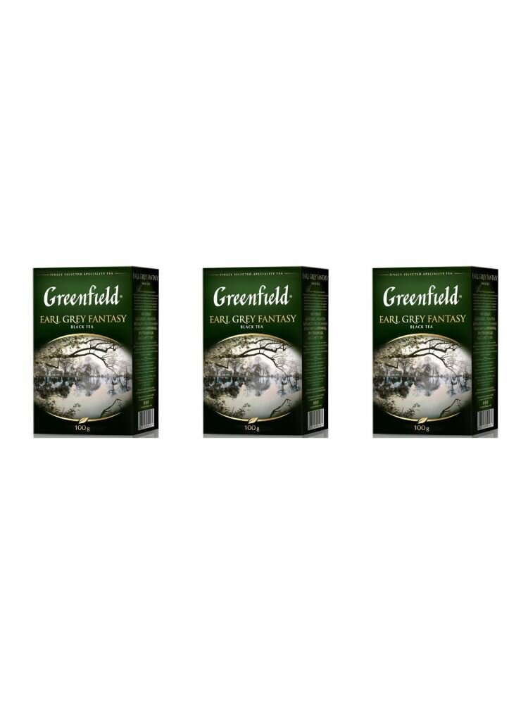 Greenfield Чай черный Earl grey fantasy с бергамотом, 100 г, 3 шт