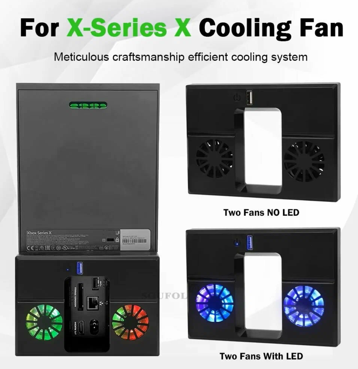 Охлаждающий Вентилятор, внешний кулер для приставки Xbox Series X с RGB подсветкой