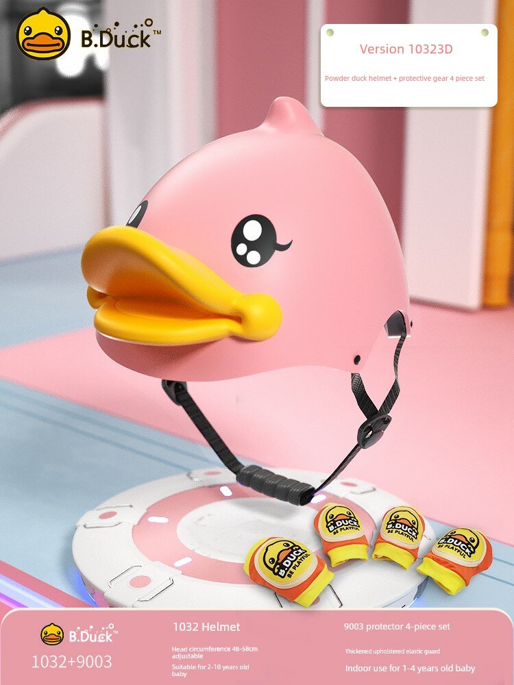 B.Duck 3D шлем с розовой уткой и комплект из 4 защитных элементов для детей 2-8 лет, забавные аксессуары безопасности