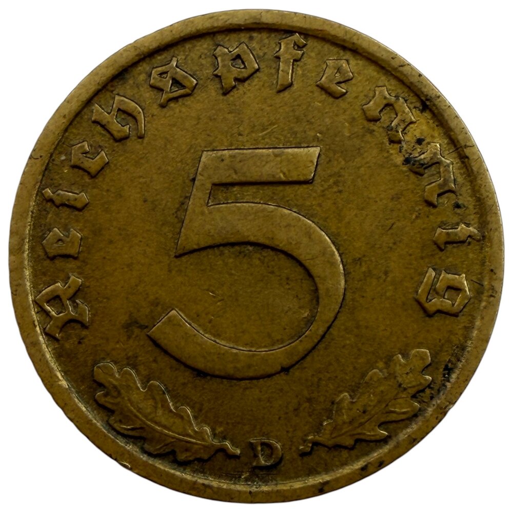 Германия, Третий Рейх 5 рейхспфеннигов 1939 г. (D)