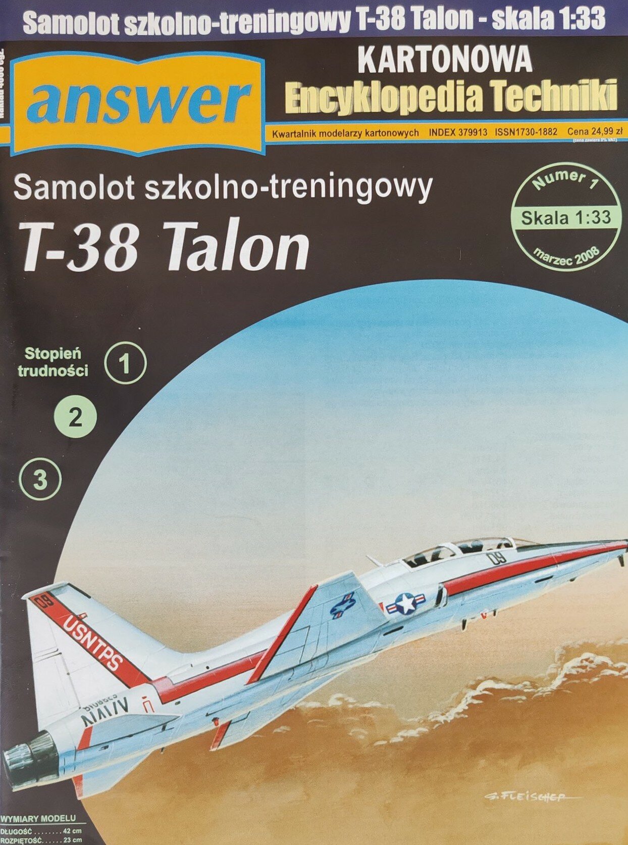 Сборная бумажная модель Учебный самолет T-38 Talon - answer №1/09 (журнал)