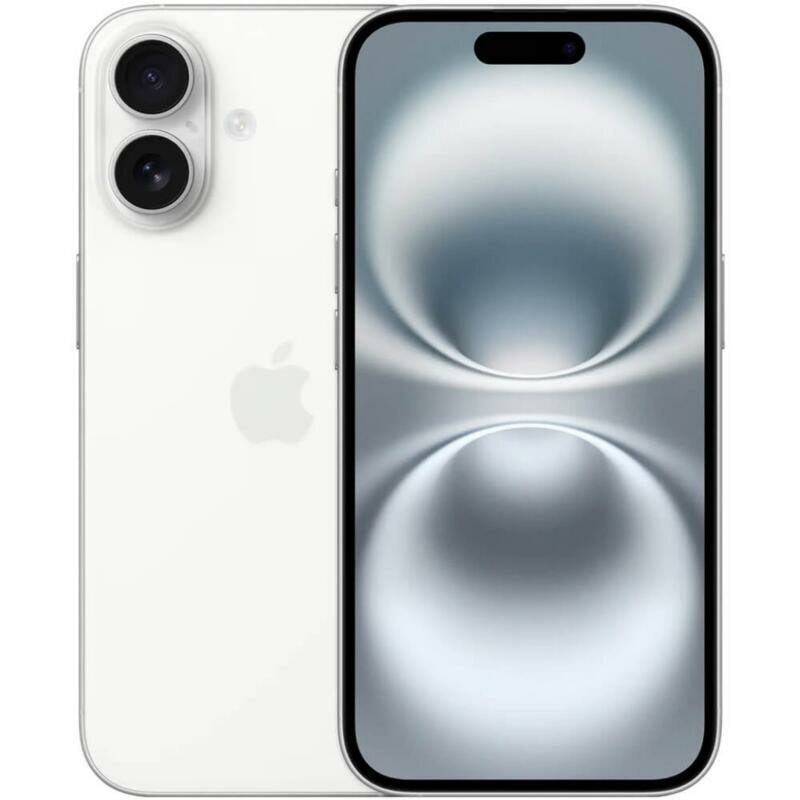 Смартфон Apple iPhone 16, 128Gb, nano SIM+eSIM, White (Белый)