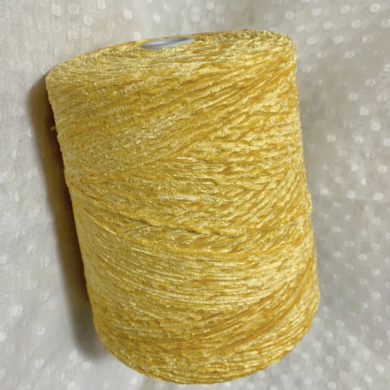 Желтая пряжа бархатная 500г, yellow-2mm