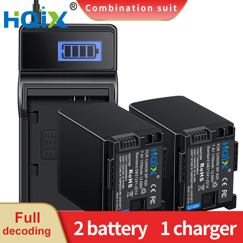 HQIX для Canon LEGRIA HF G30 G60 G26 G40 XA11 XA25 XA30 XA20 XA15 XA40 VIXIA GX10 камера BP-820 зарядное устройство Аккумулятор