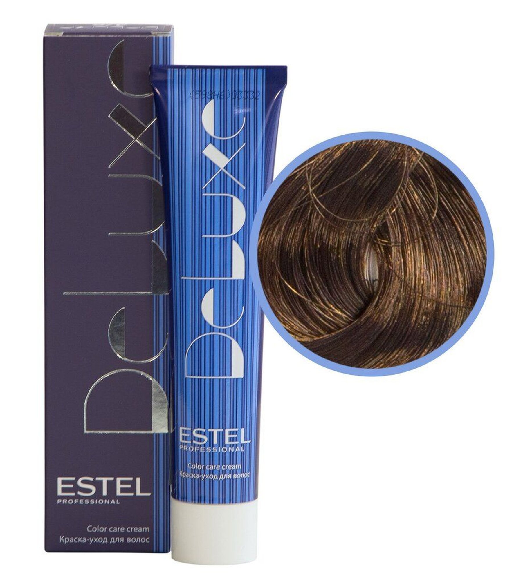 Estel Professional Краска-уход DeLuxe 6/74 темно-русый коричнево-медный Эстель делюкс
